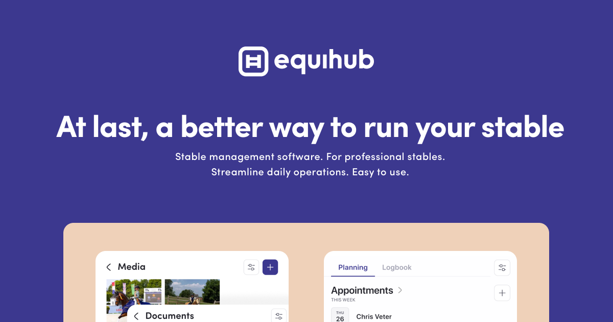 Equihub | Modern Stable Management Software for Professional Stables